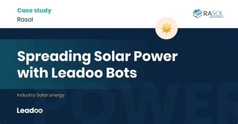 Spreading Solar Power With Leadoo Bots Leadoo