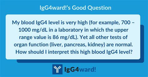 My Blood Igg4 Level Is Very High Yet All Other Tests Of Organ Function