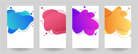 추상 화려한 액체 기하학적 모양을 설정 합니다 배너 카드 브로셔 용 유체 그라데이션 디자인 고립 된 파도입니다 벡터 일러스트