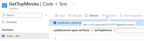 Can T Test Run In Portal With Net AF V Dotnet Isolated Issue Azure Azure