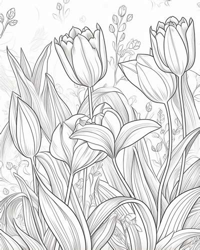 Tulip Coloring Pages