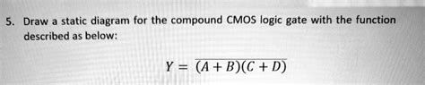 Solved Draw A Static Diagram For The Compound Cmos Logic Gate With The