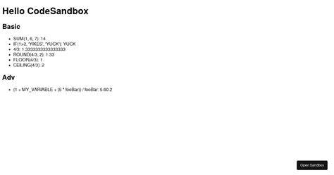 Example Formula Parser Forked Codesandbox Example Formula Parser Forked Codesandbox