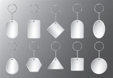 Plastic Keychain Set Vector Art At Vecteezy