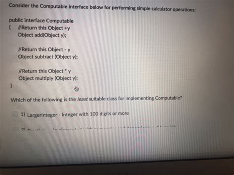 Solved Consider The Computable Interface Below For