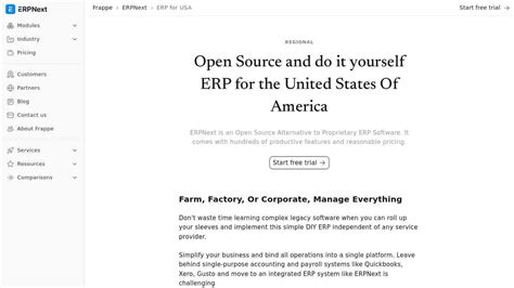 Open Source Erp Software For United States Erpnext