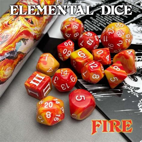 Dcc Rpg Dice Set Elemental Dice Fire Tesoros De La Marca