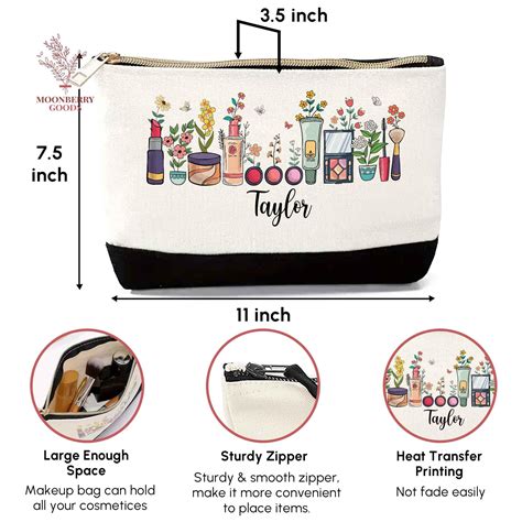 Personalized Makeup Tote Bag Foral Makeup Artist Bag Makeup Artist