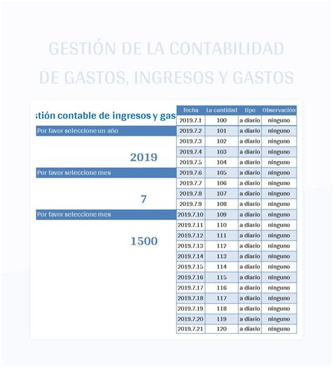 Plantilla De Excel Formulario De Gestión De Ingresos Y Gastos