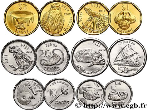 Fiji Lot De 6 Monnaies 5 10 20 Et 50 Cents 1 Et 2 Dollars 2012 Fwo