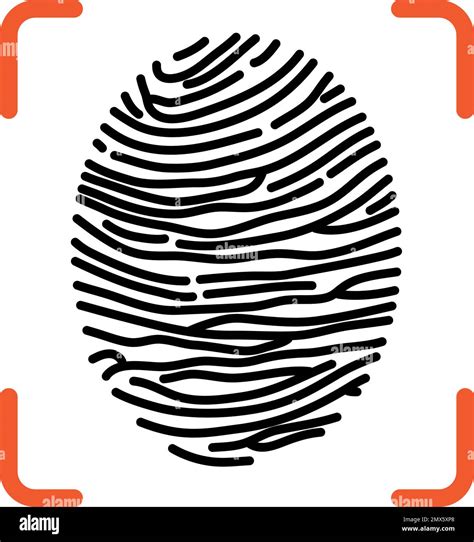 Fingerprint Scan Icon Biometric Identity Accesss Symbol Stock Vector