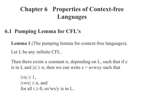 Pumping Lemma For Cfl`s