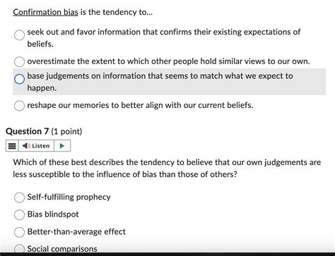 Solved Confirmation Bias Is The Tendency To Seek Chegg Com
