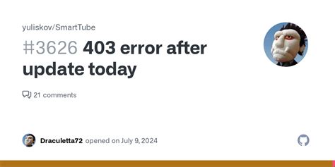 403 Error After Update Today · Issue 3626 · Yuliskovsmarttube · Github