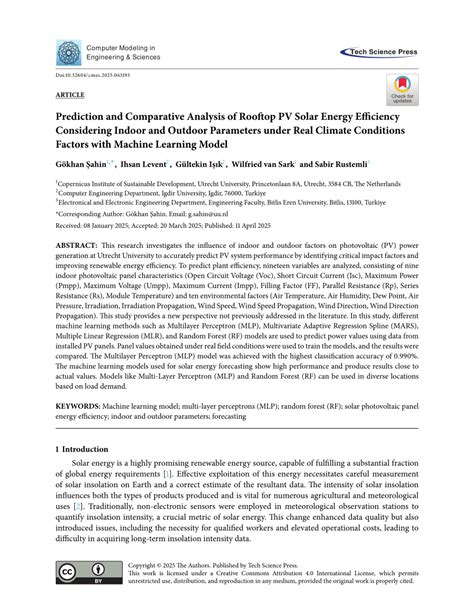 Pdf Prediction And Comparative Analysis Of Rooftop Pv Solar Energy Efficiency Considering
