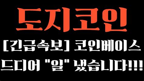 도지코인 긴급속보 미국 Sec 난리난 상황 드디어 일 냈습니다 코인베이스 초강수 도지코인목표가 도지코인전망 도지