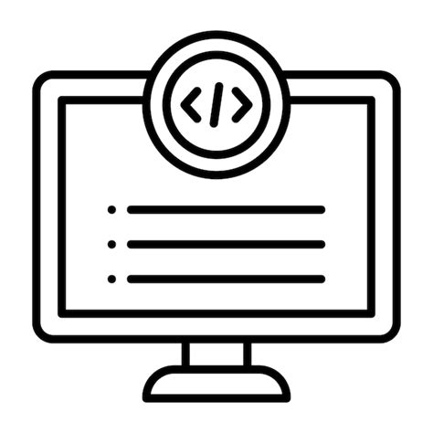 premium vector coding language line illustration