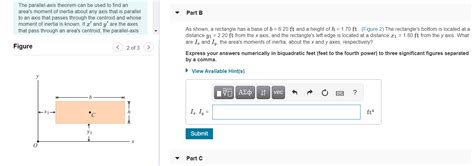 Solved Part B The Parallel Axis Theorem Can Be Used To Find Chegg