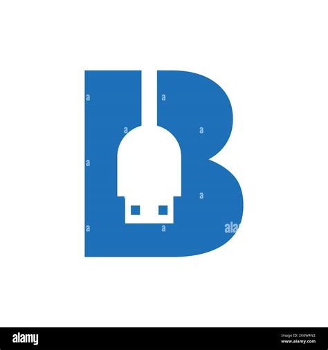 Initial Letter B USB Symbol Design Computer Connection USB Cable Icon