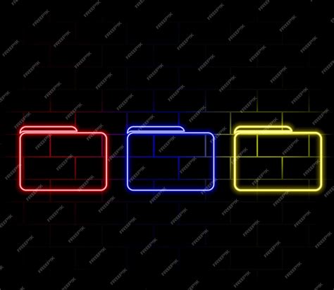 Premium Vector Outline Neon File Folder Icon Glowing Neon Folder Frame With Document Sign