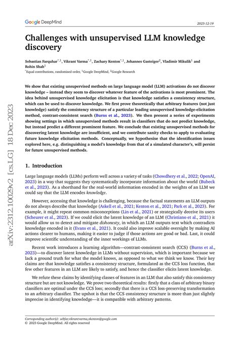 Challenges With Unsupervised Llm Knowledge Discovery 智源社区论文