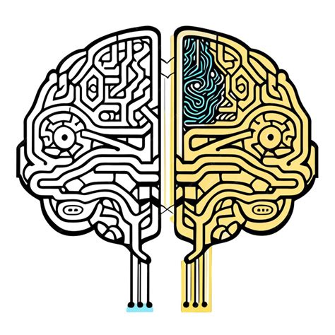 Left And Right Brain Brain And Digital Technology Data Line Circuit Diagram Quenching Essence