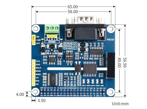 Isolated Rs485 Rs232 Expansion Hat For Raspberry Pi Spi Control Onboard Protection Circuits