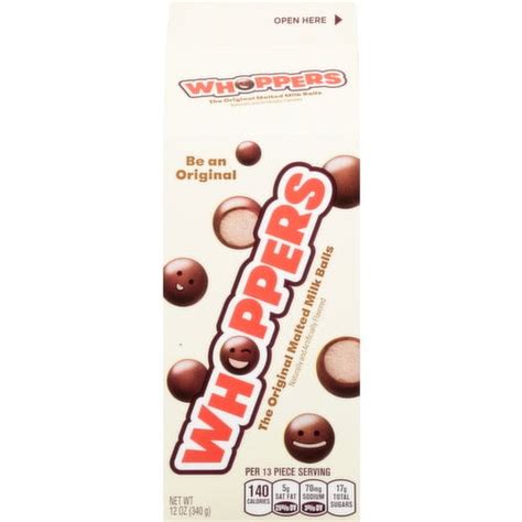 Whoppers Chocolate Malted Milk Ball Candy Carton 12 Oz