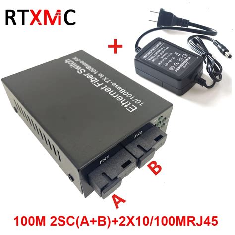 2 Sc Port 2 Rj45 Reverse Poe 10 100mbps Fast Ethernet Switch 25km Fiber Media Converter