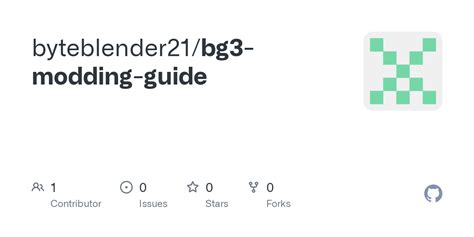 Github Byteblender21bg3 Modding Guide