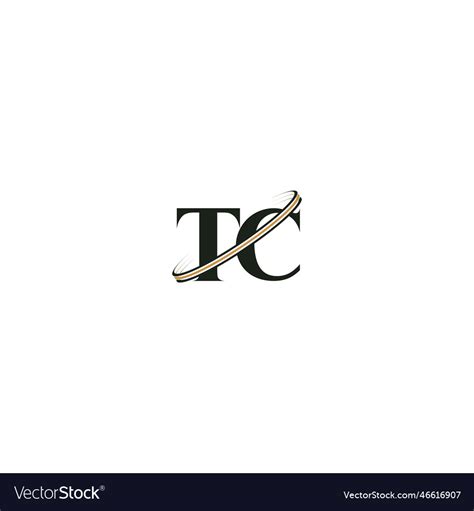 Alphabet Initials Logo Ct Tc C And T Royalty Free Vector