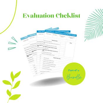 Evaluation Checklist By EduKateHub TPT