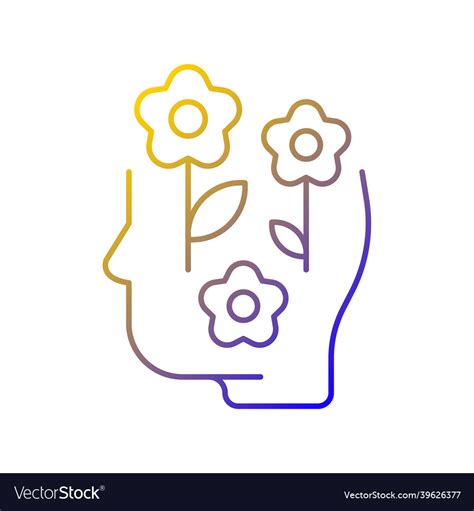 Positive Mindset Gradient Linear Icon Royalty Free Vector