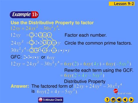 Ppt Title Factoring Using The Distributive Property Powerpoint Presentation Id 6912112