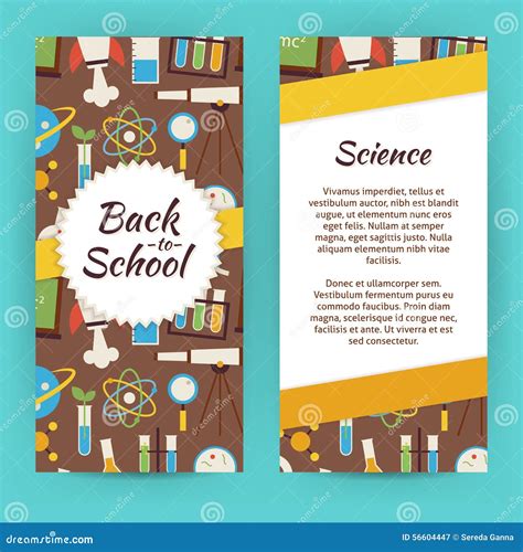 Vector Flyer Template Of Flat Design School Knowledge Science An Stock