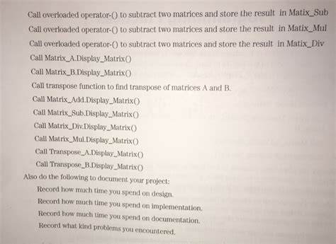 Solved Project 1 Matrix Manipulation Implementing