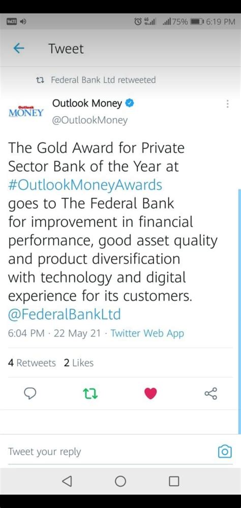 yogesh jat on linkedin outlookmoneyawards proudtobeafederal bank