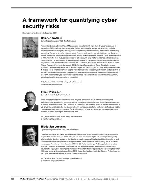 Pdf A Framework For Quantifying Cyber Security Risks