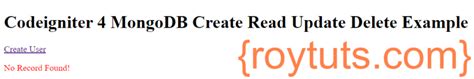 Codeigniter 4 Mongodb Crud Example Roy Tutorials