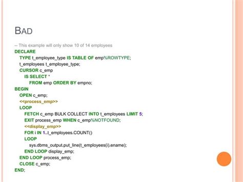 Plsql And Sql Coding Guidelines Part 5 Pptx Databases Computer