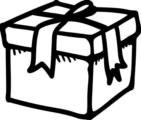 Black And White T Box Illustration With Ribbon For Celebrations And