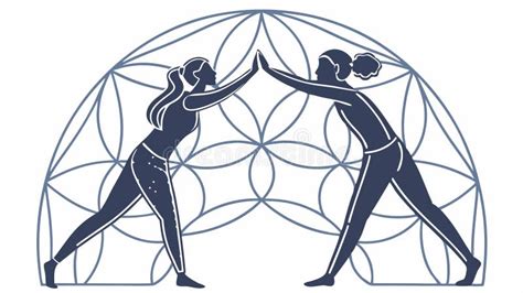 People In Geometric Pattern Community And Interconnection Symbol Vector Design Generative Ai