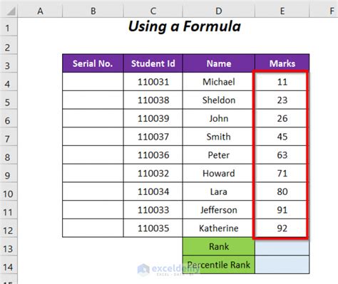 How To Calculate Rank Percentile In Excel Suitable Examples