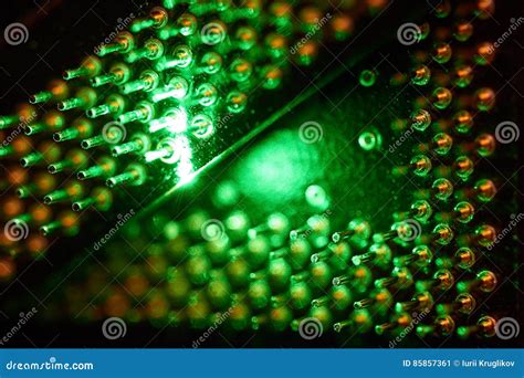 The Micro Elements Of Computer Central Processor Unit Cpu Contact Pins