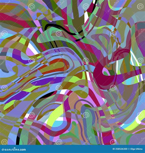 Modern Abstract Psychedelic Pattern In Vibrant Bold Colors Stock Illustration Illustration Of