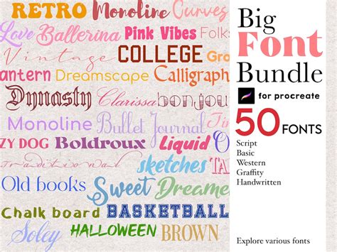 50 Fonts Procreate Font Bundle Procreate Lettering Fonts Script Letters Retro Font Handwriting 50 Fonts Procreate Font Bundle Procreate Lettering Fonts Script Letters Retro Font Handwriting