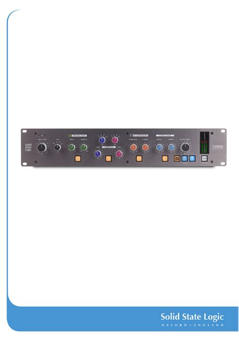 User Manual Solid State Logic Fusion English 19 Pages