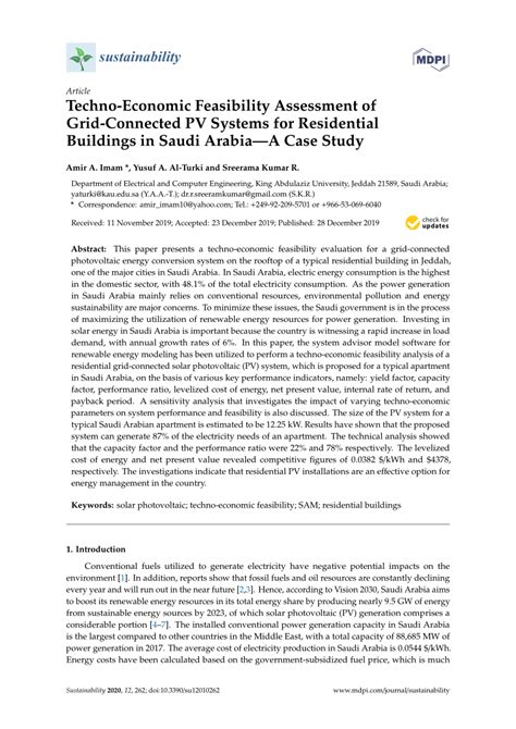 Pdf Techno Economic Feasibility Assessment Of Grid Connected Pv