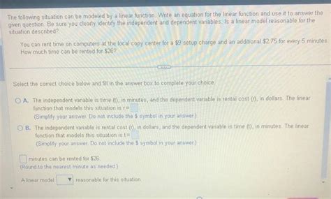 Solved The Following Situation Can Be Modeled By A Linear Chegg