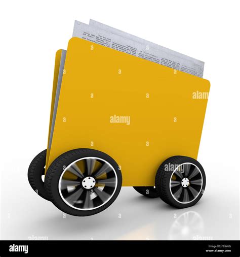 Folder For Documents On Wheels Isolated On White Background Stock Photo Alamy